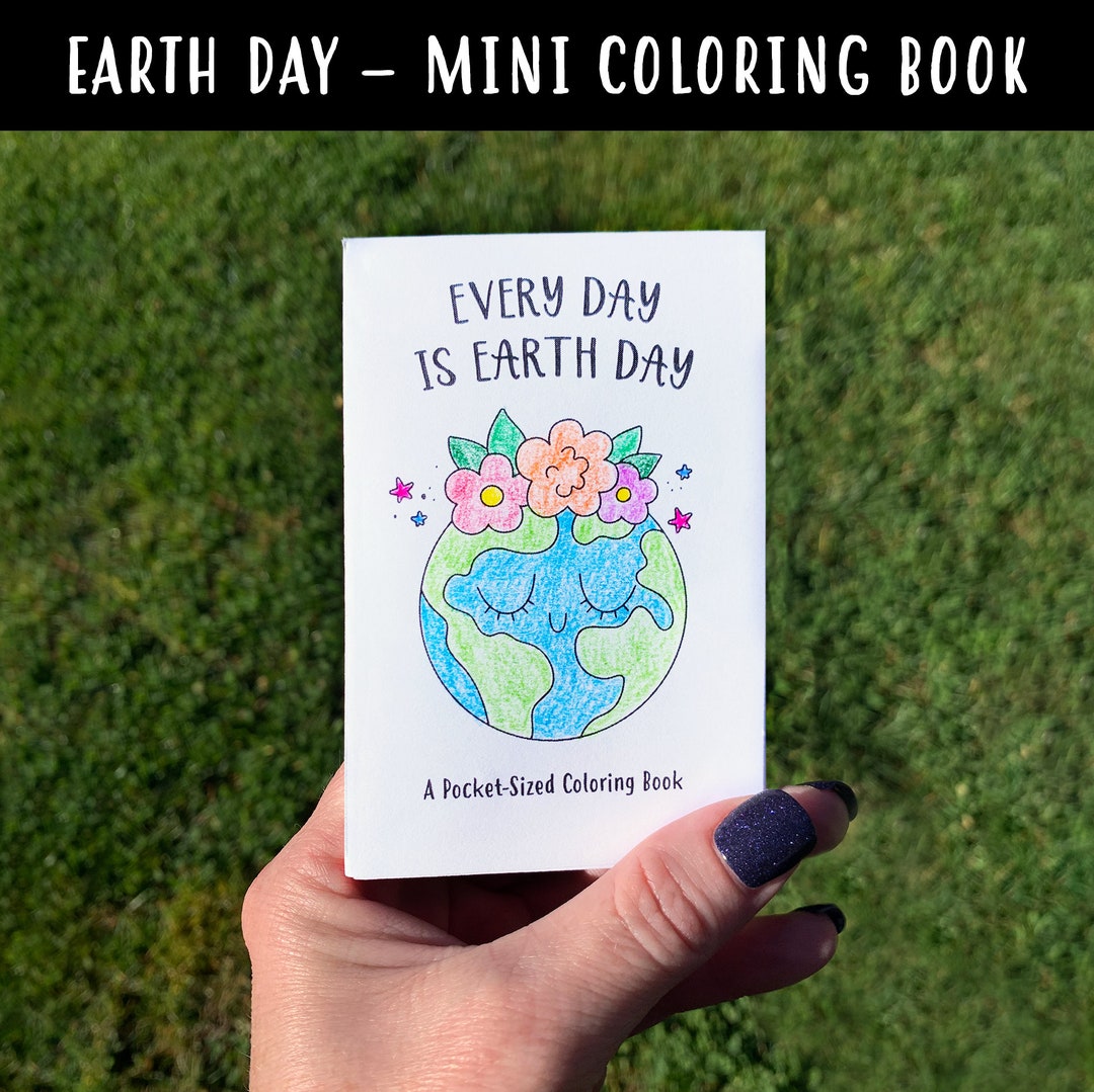 Pocket-sized Earth Day Coloring Book, Mini Coloring Book, Eco-friendly ...