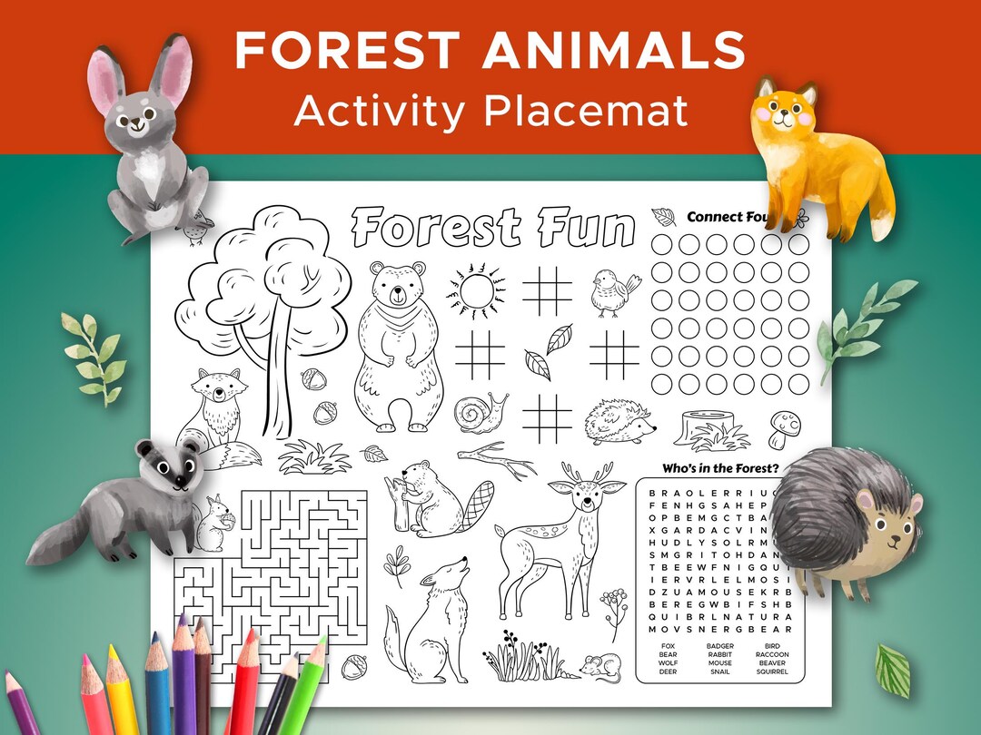 Forest Animals Themed Activity Sheet, Forest Animals Coloring Sheet ...