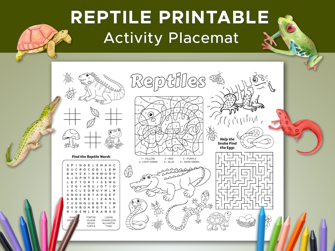 Reptile Themed Activity Sheet, Reptile Coloring Sheet, Reptile Party ...