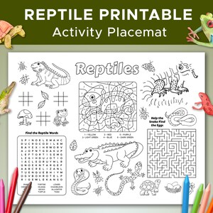 Reptile Themed Activity Sheet, Reptile Coloring Sheet, Reptile Party ...