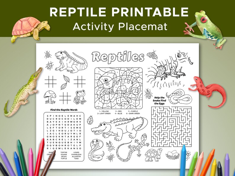 Reptile Themed Activity Sheet, Reptile Coloring Sheet, Reptile Party ...