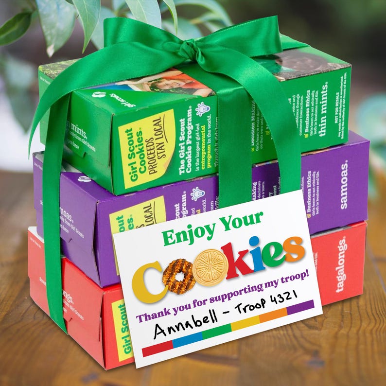 Girl Scout Cookies Thank You Cards, Girl Scout Thank You Tags - Etsy