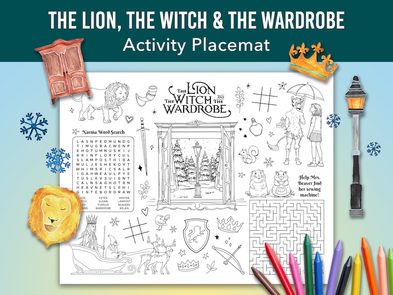 Narnia Themed Kids Activity Sheet, the Lion, the Witch, and the ...