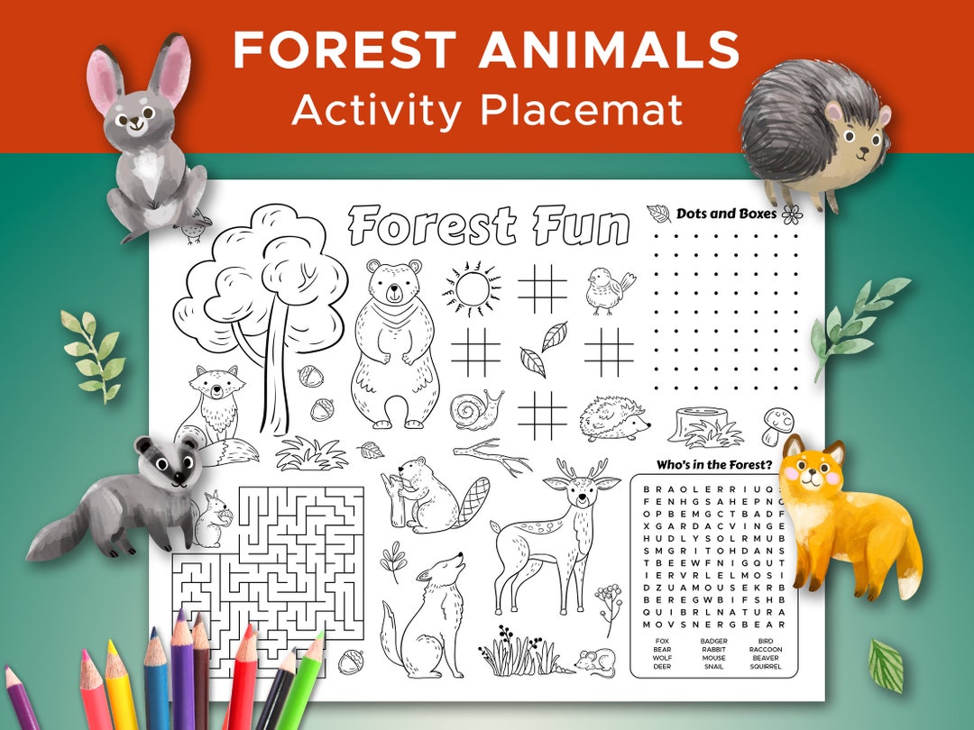 Forest Animals Themed Activity Sheet, Forest Animals Coloring Sheet ...