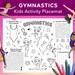 Gymnastics Themed Activity Sheet, Gymnast Coloring Sheet, Tumbling ...