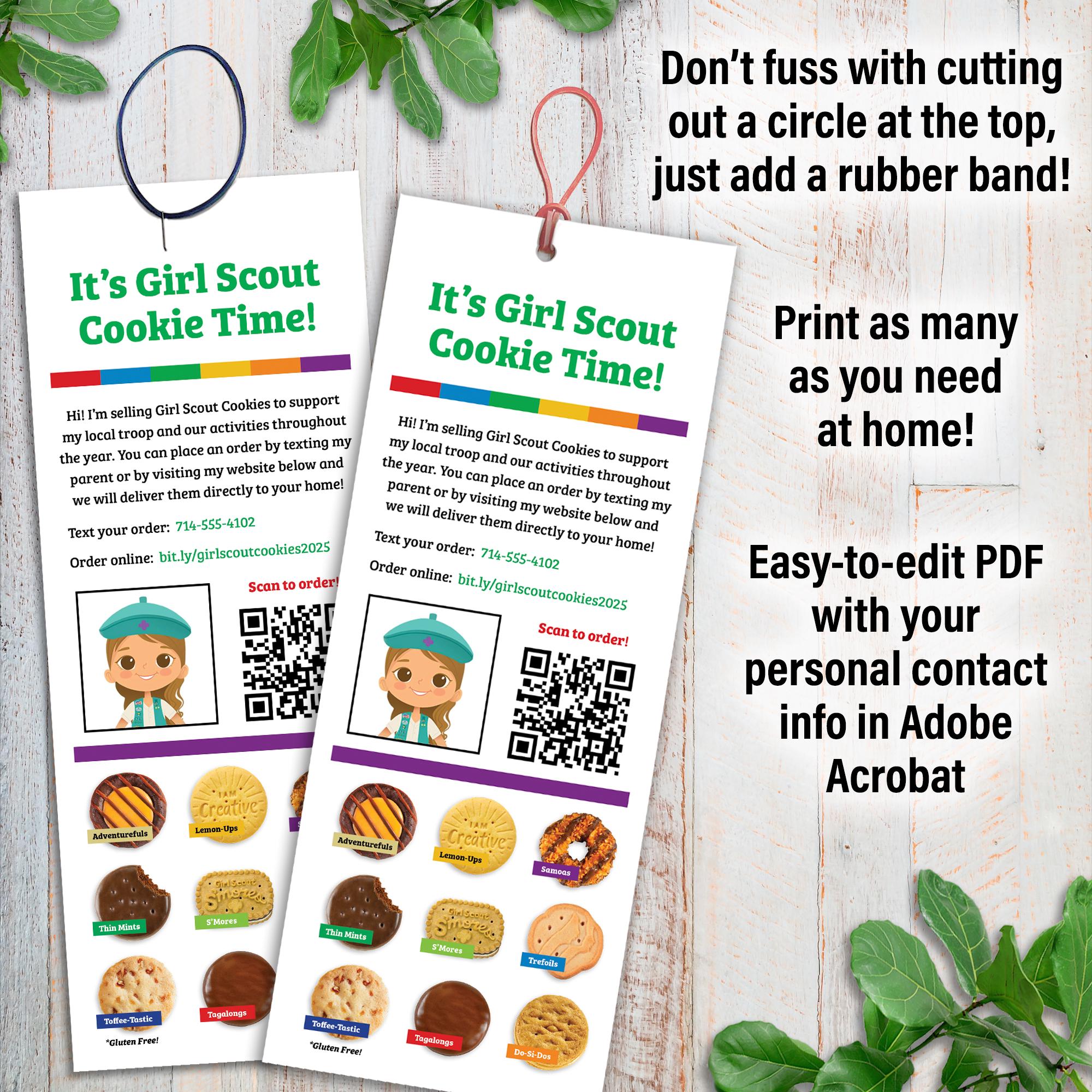 Editable Girl Scout Cookie Door Hanger—lbb Bakers, Printable 8.5 X 11 ...