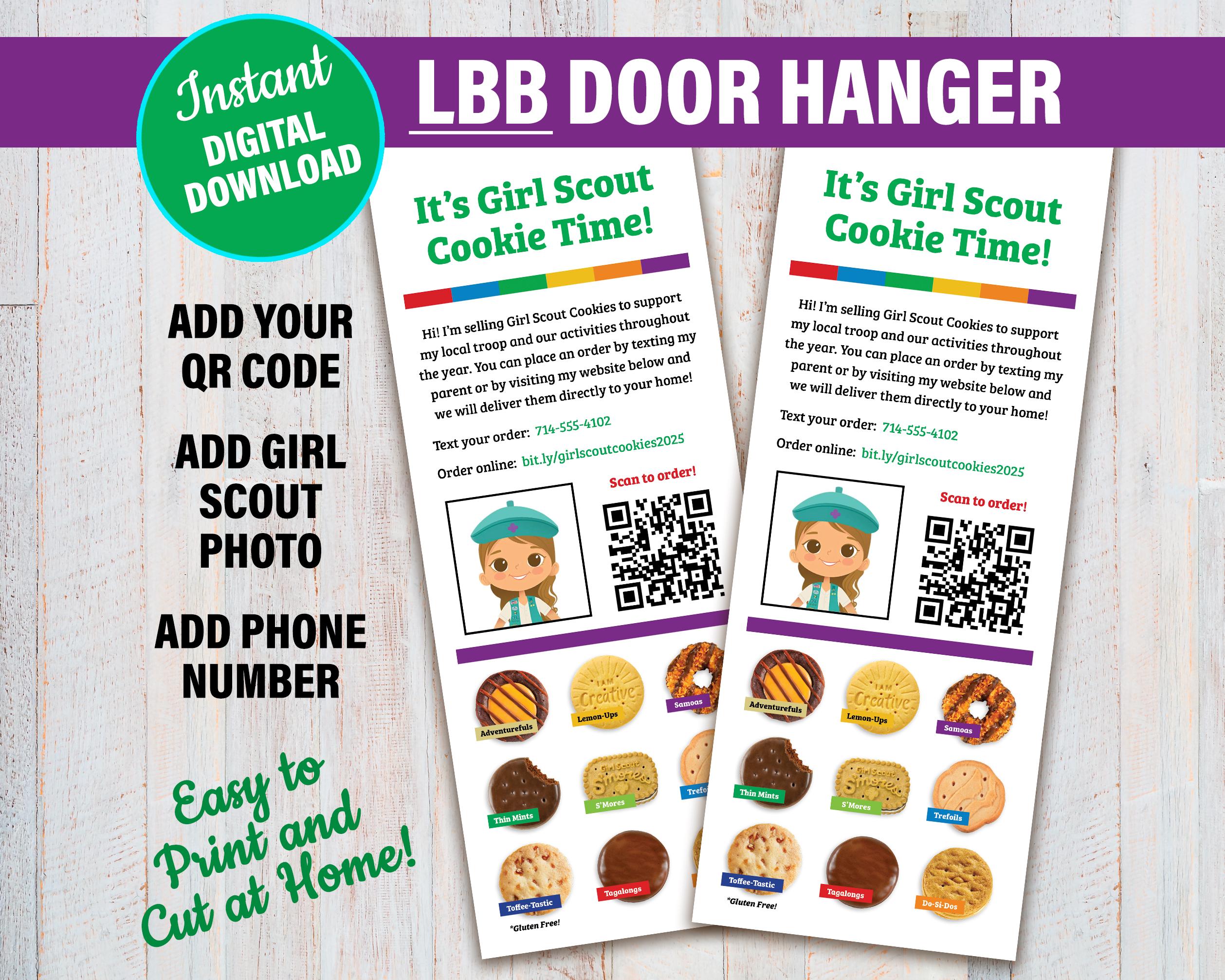 Editable Girl Scout Cookie Door Hanger—lbb Bakers, Printable 8.5 X 11 ...