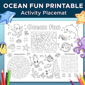 Ocean Themed Activity Sheet Sea Creature Coloring Sheet - Etsy