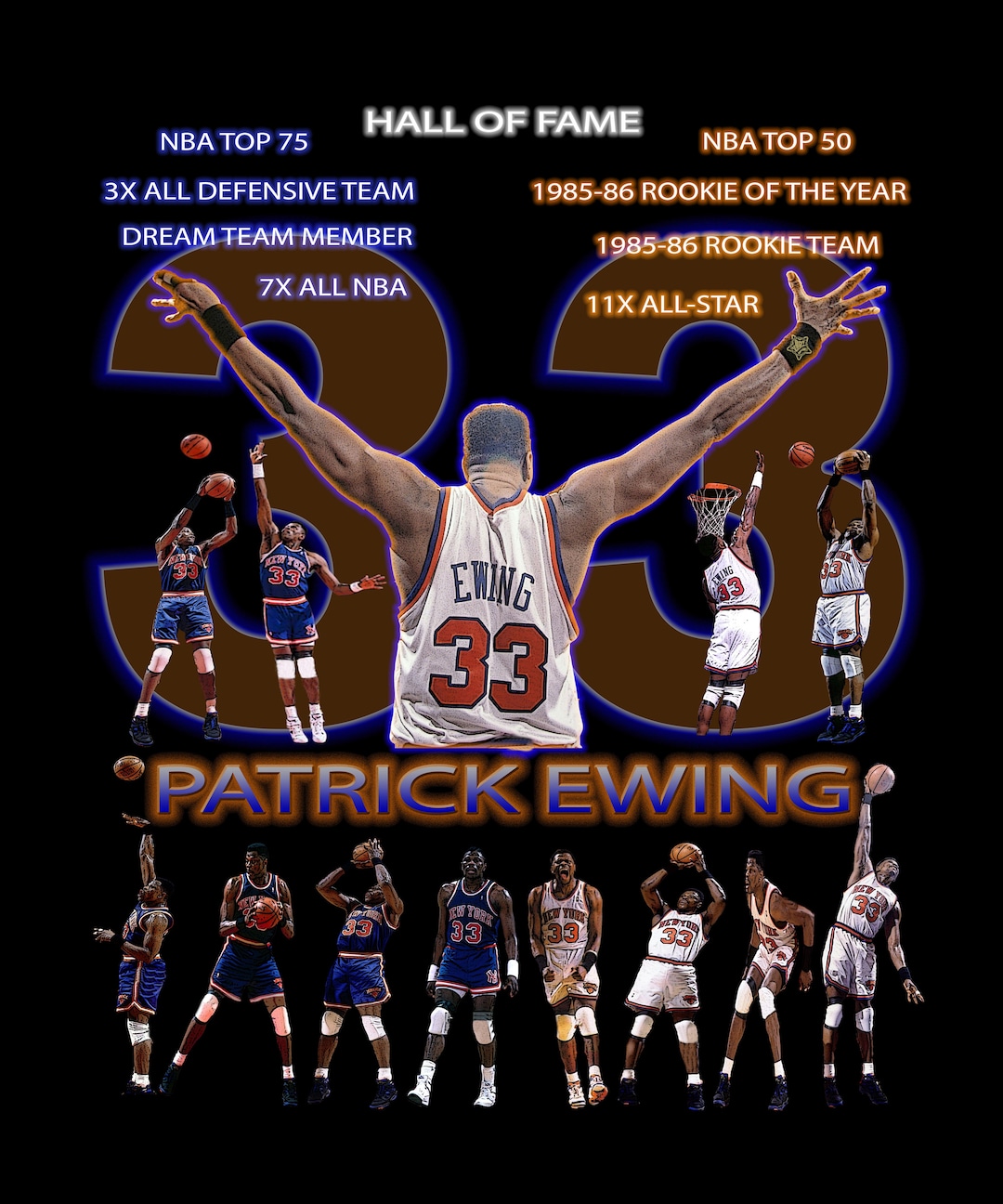 Patrick Ewing Retro Canvas - Etsy