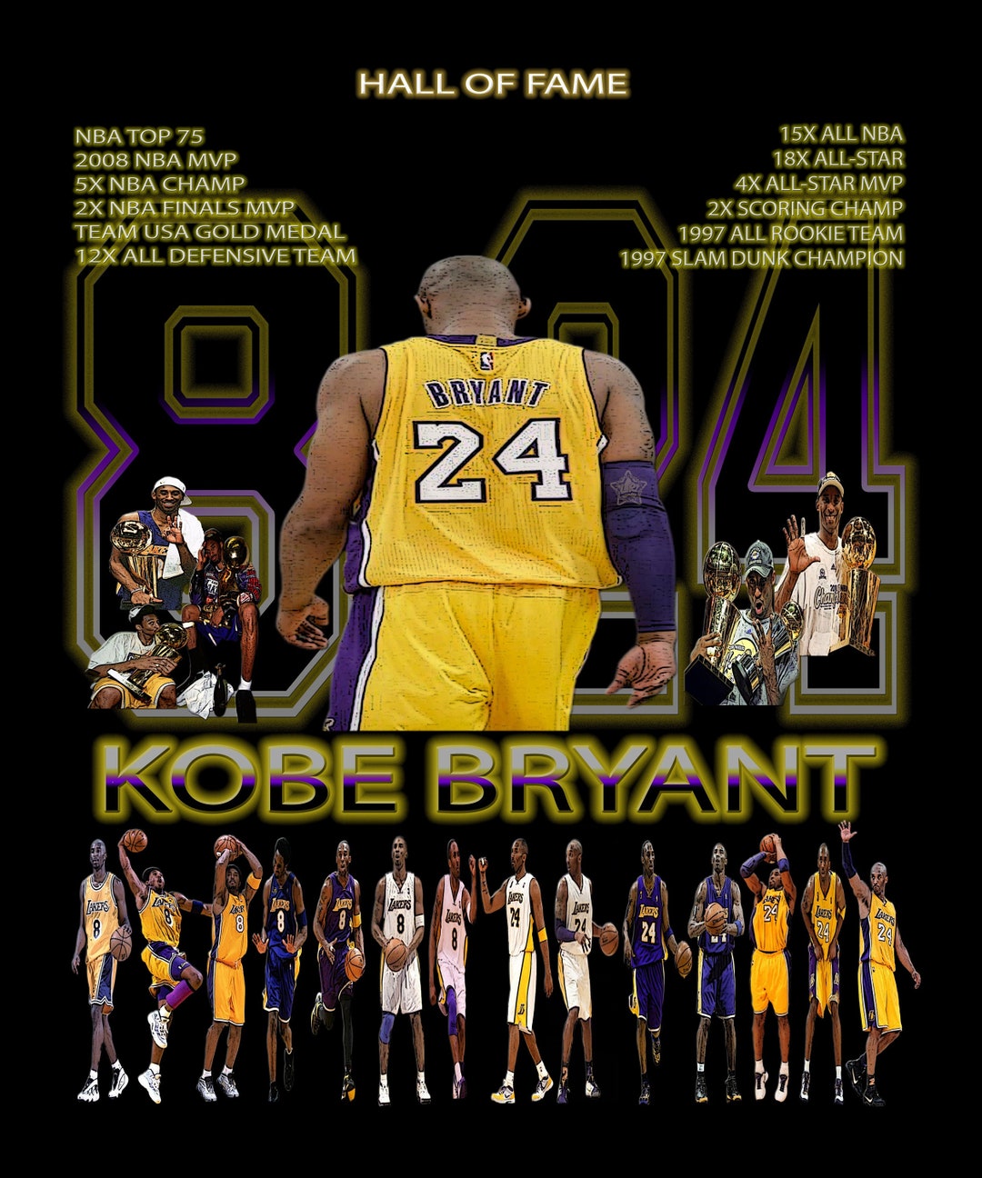 Kobe Bryant Retro Canvas - Etsy