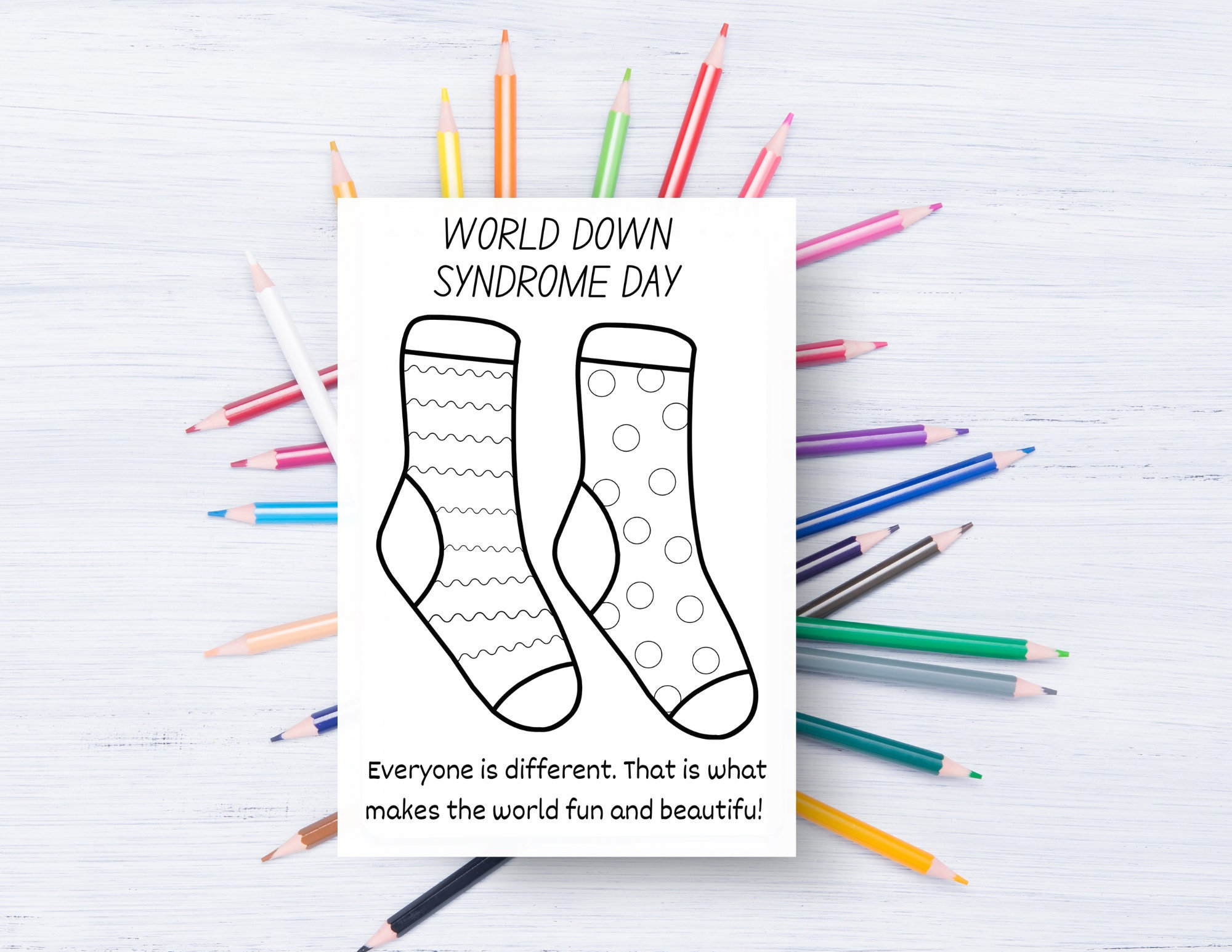 World Down Syndrome Day Coloring Page, Digital Download PDF - Etsy