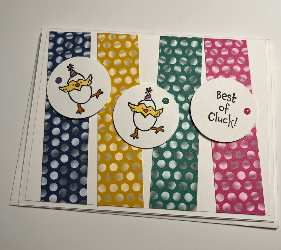 Chick Birthday Card | Handmade Greeting Card With Dancing Chicks - Etsy