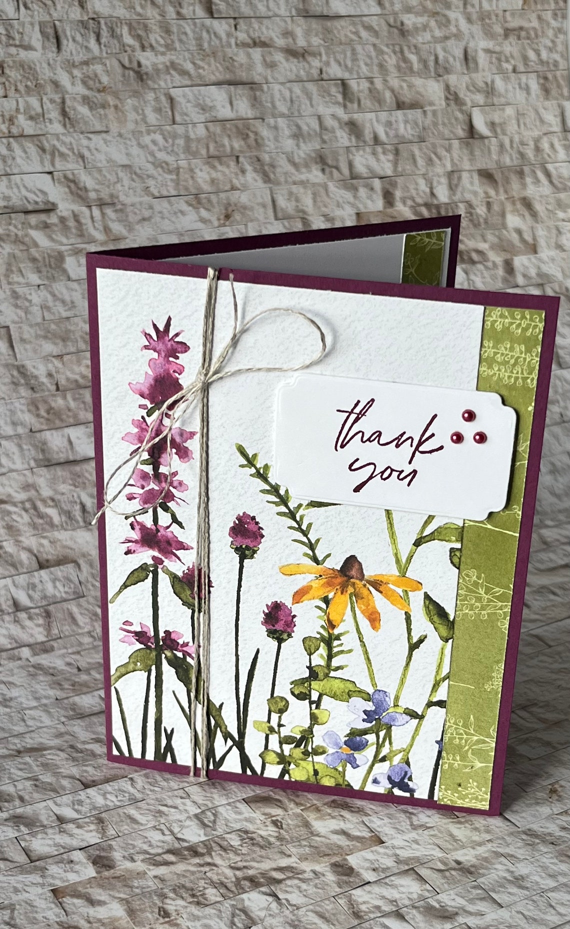 Wildflower Thank You Greeting Card - Etsy