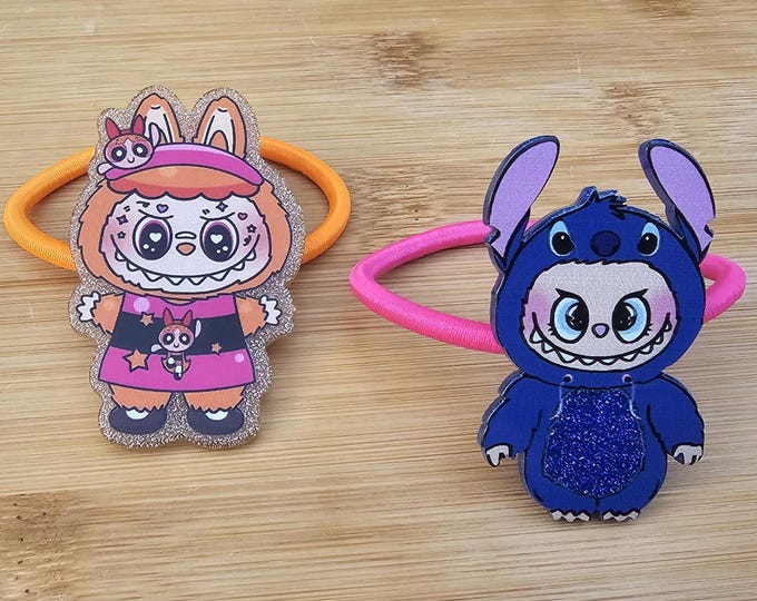 Labubu Acrylic Hair Tie Set of 2 - Etsy