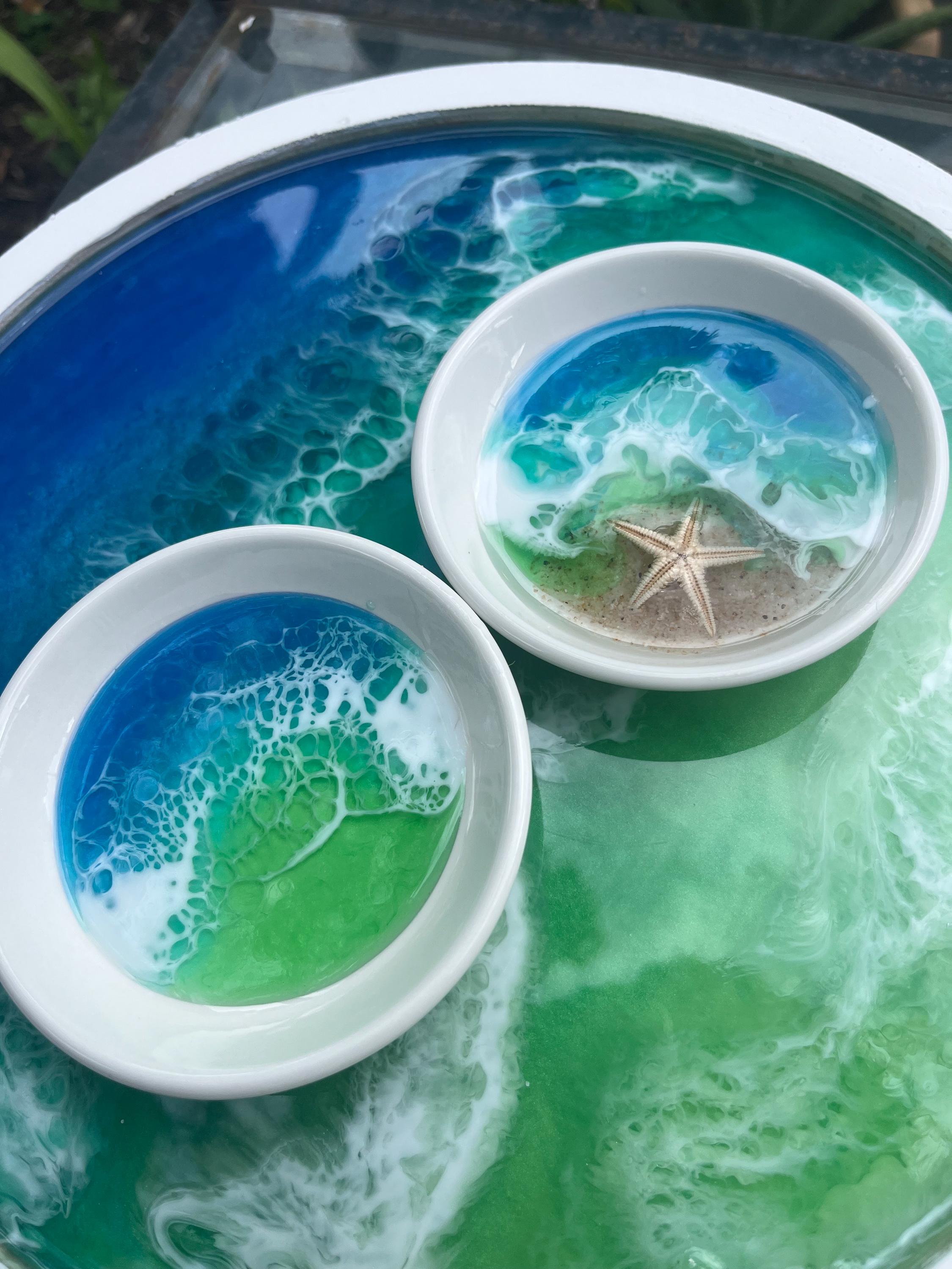 Ceramic Ocean Ring Dish/ Wedding Gift/1-piece/rings/ Pearl/epoxy ...