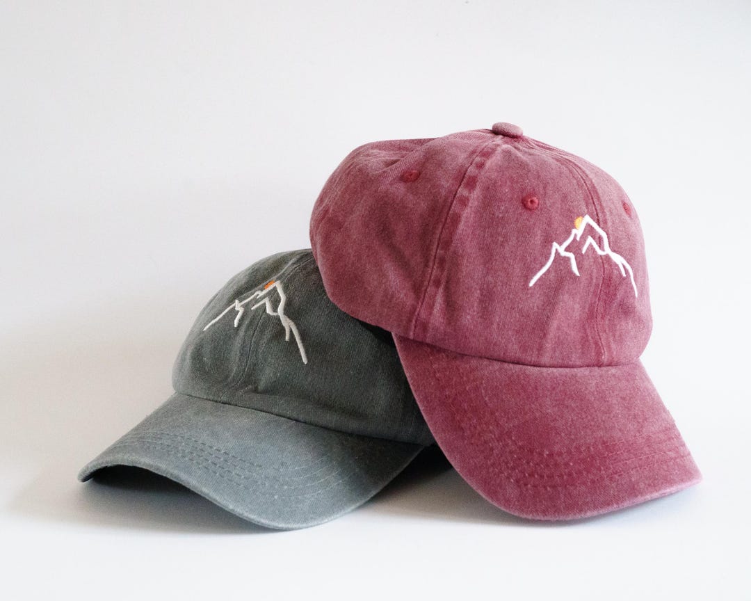 Baseball Cap With Mountain Embroidery Vintage Hat for Climbers, Hikers ...