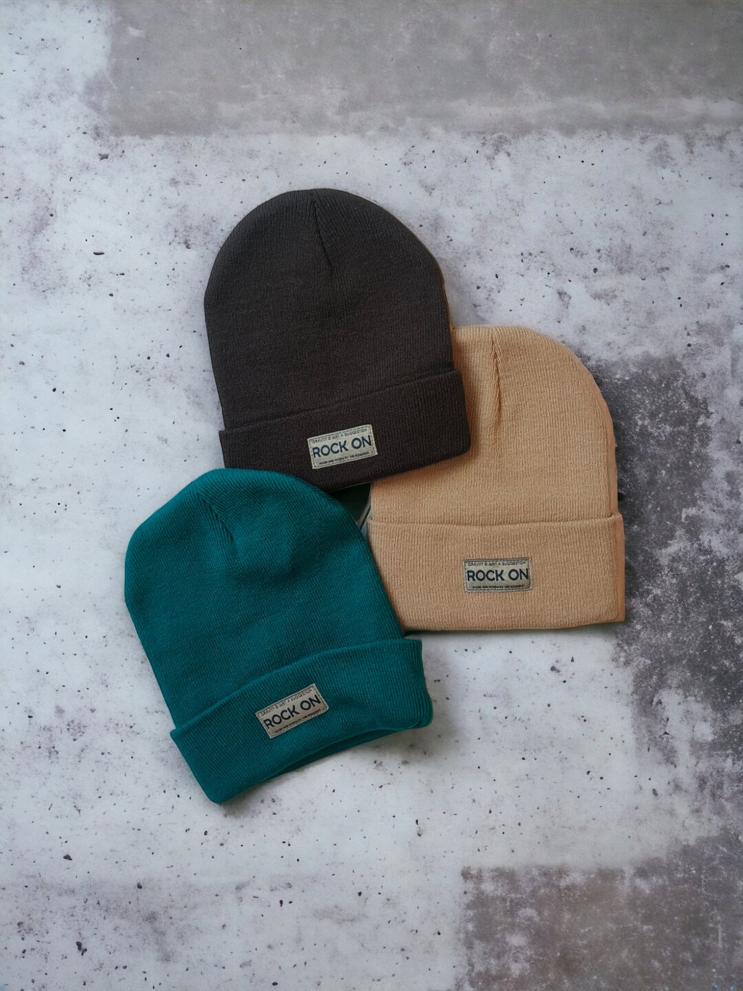 Rock Climbing Beanie "rock On" Patch Logo. Perfect for Outdoor ...