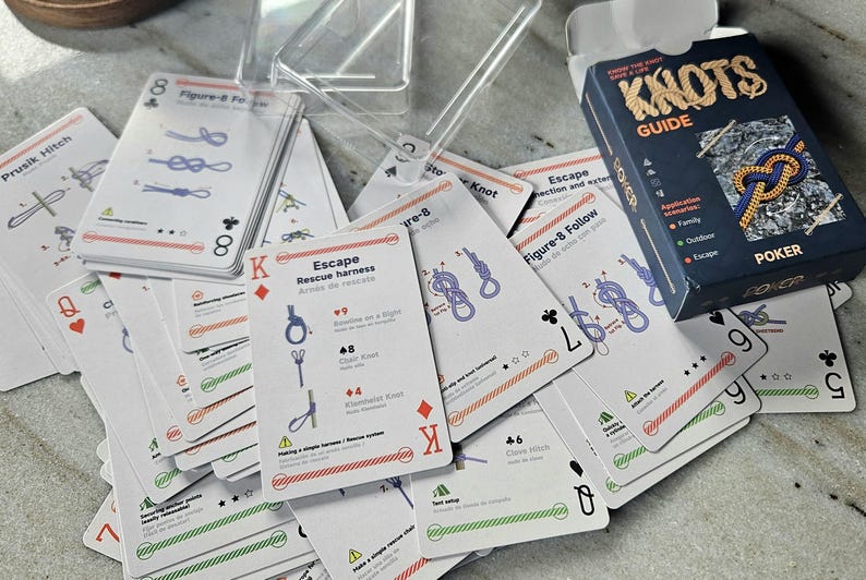 Knot Cheat Cards Deck: 54 Playing Cards (poker Set) - Outdoor Survival ...