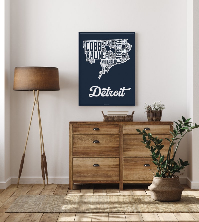 Detroit Tigers Map Poster - Etsy