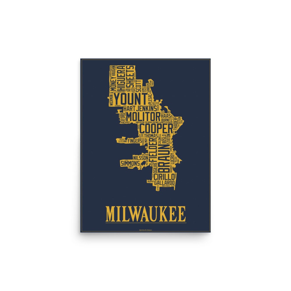 Milwaukee Brewers Map Poster - Etsy