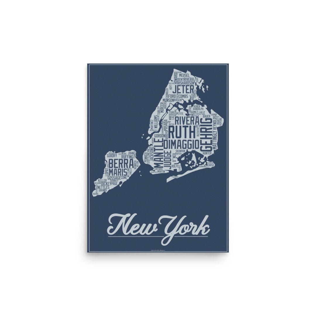 New York Yankees Heritage Map Poster - Etsy