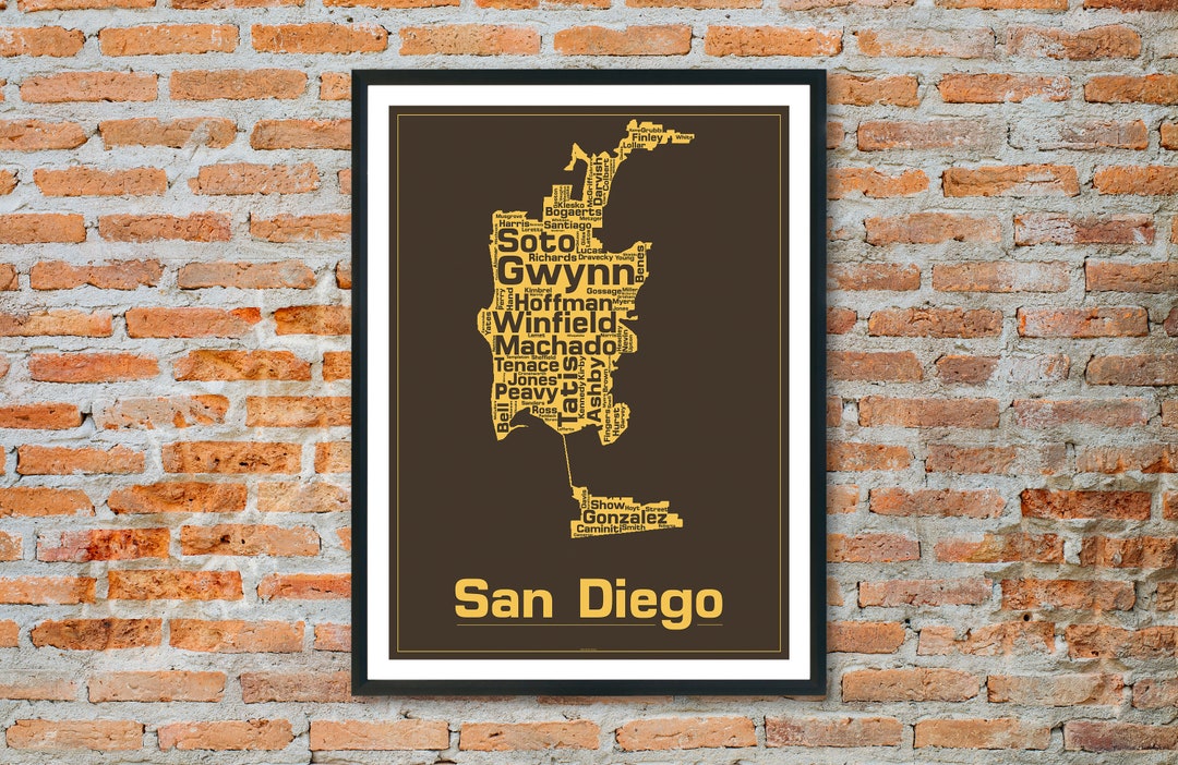 San Diego Padres Map Poster - Etsy