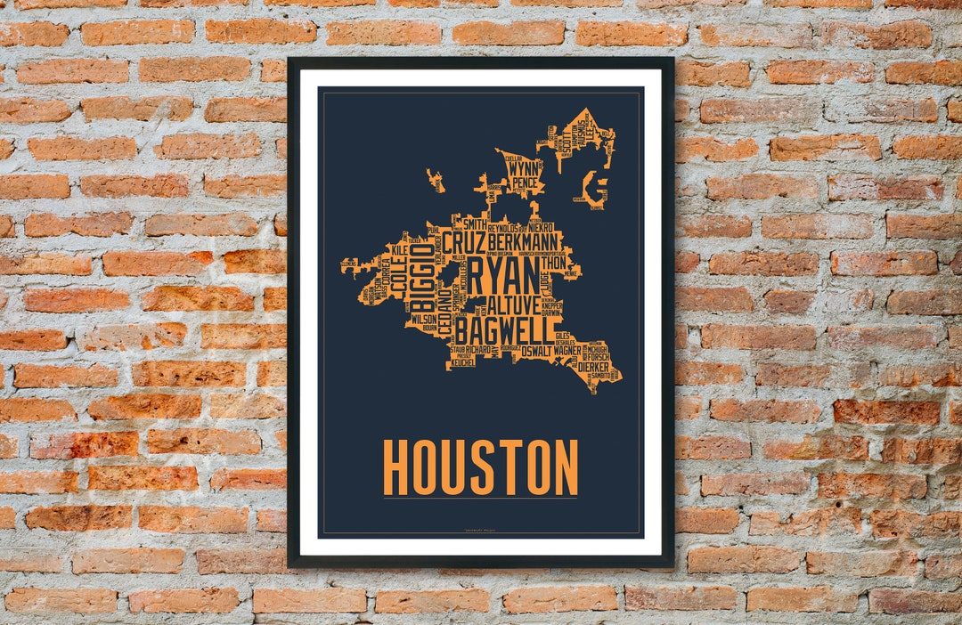 Houston Astros Map Poster - Etsy