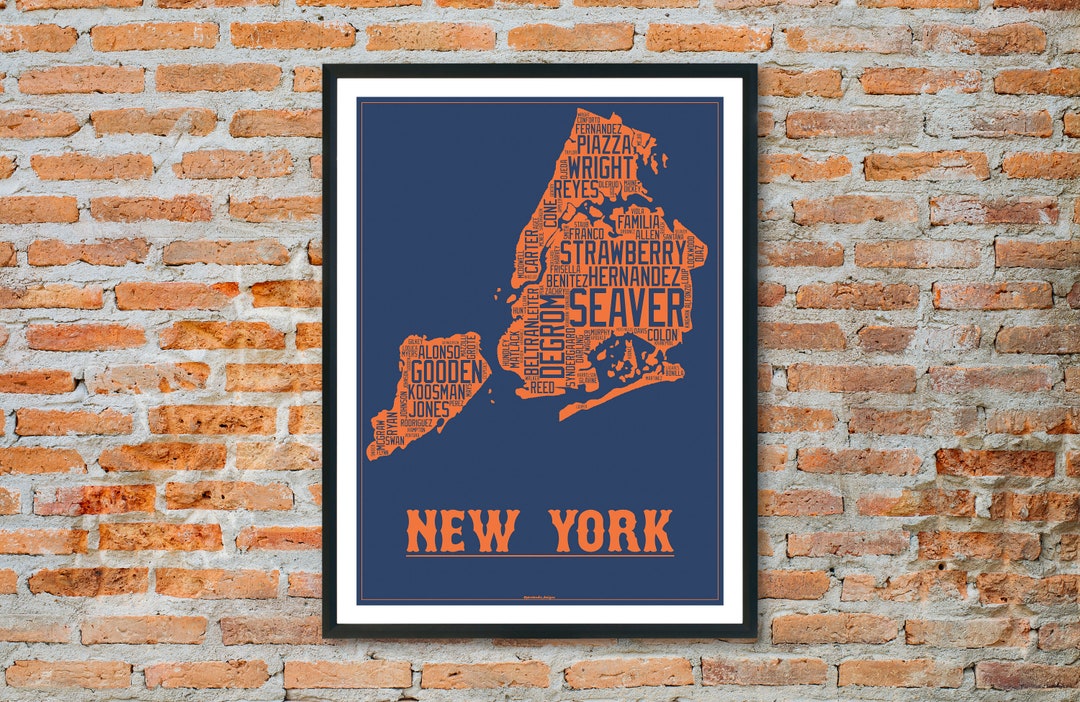 New York Mets Map Poster - Etsy