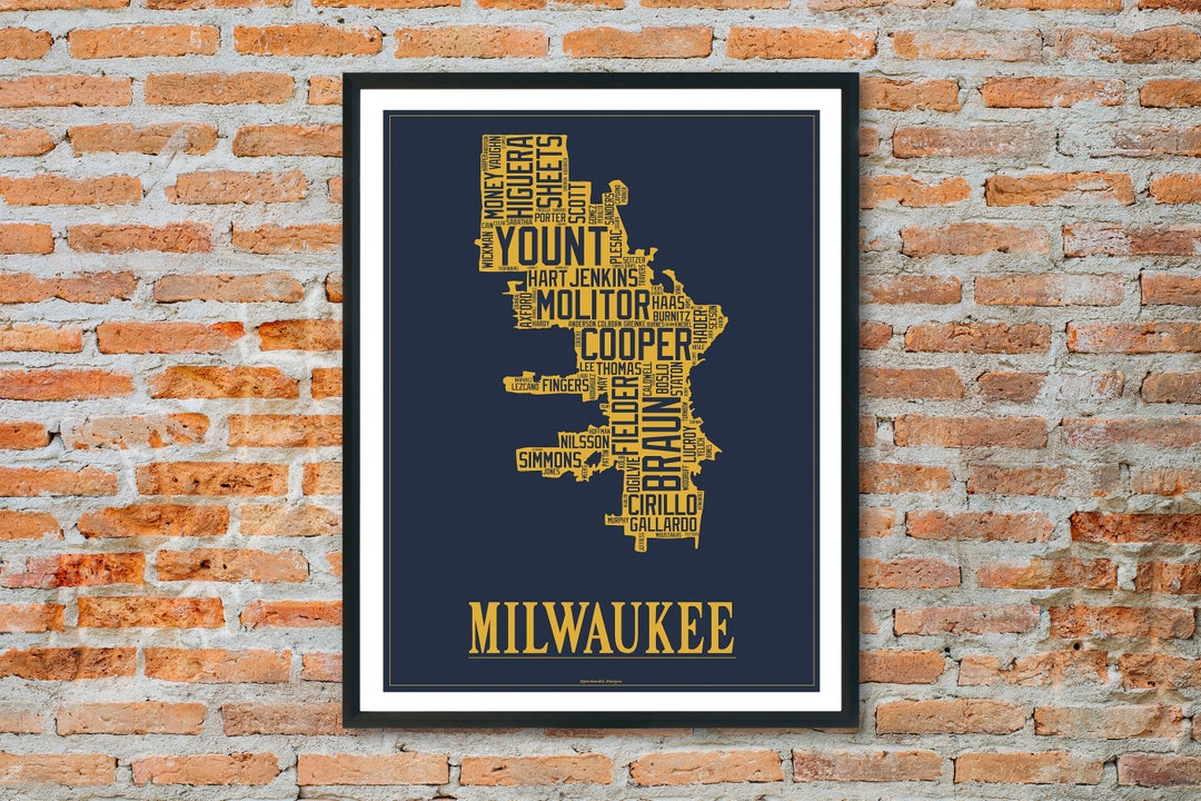 Milwaukee Brewers Map Poster - Etsy