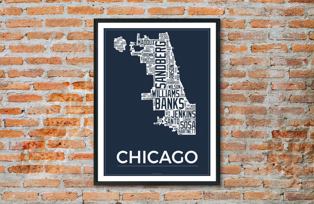 Chicago Cubs Map Poster - Etsy