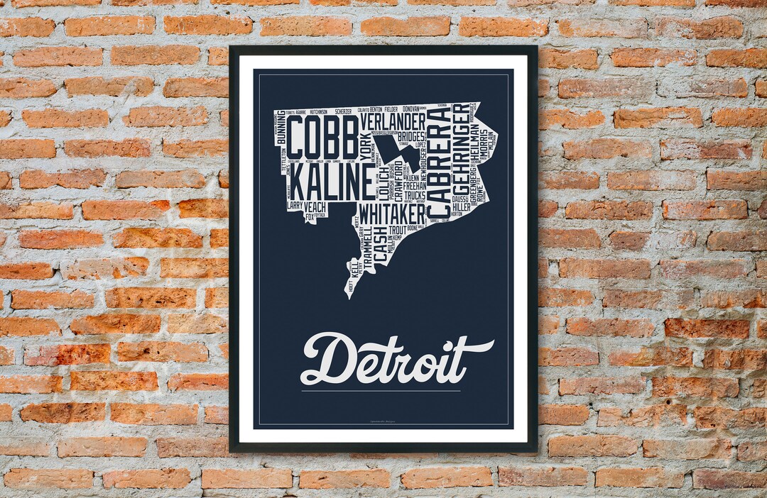 Detroit Tigers Map Poster - Etsy