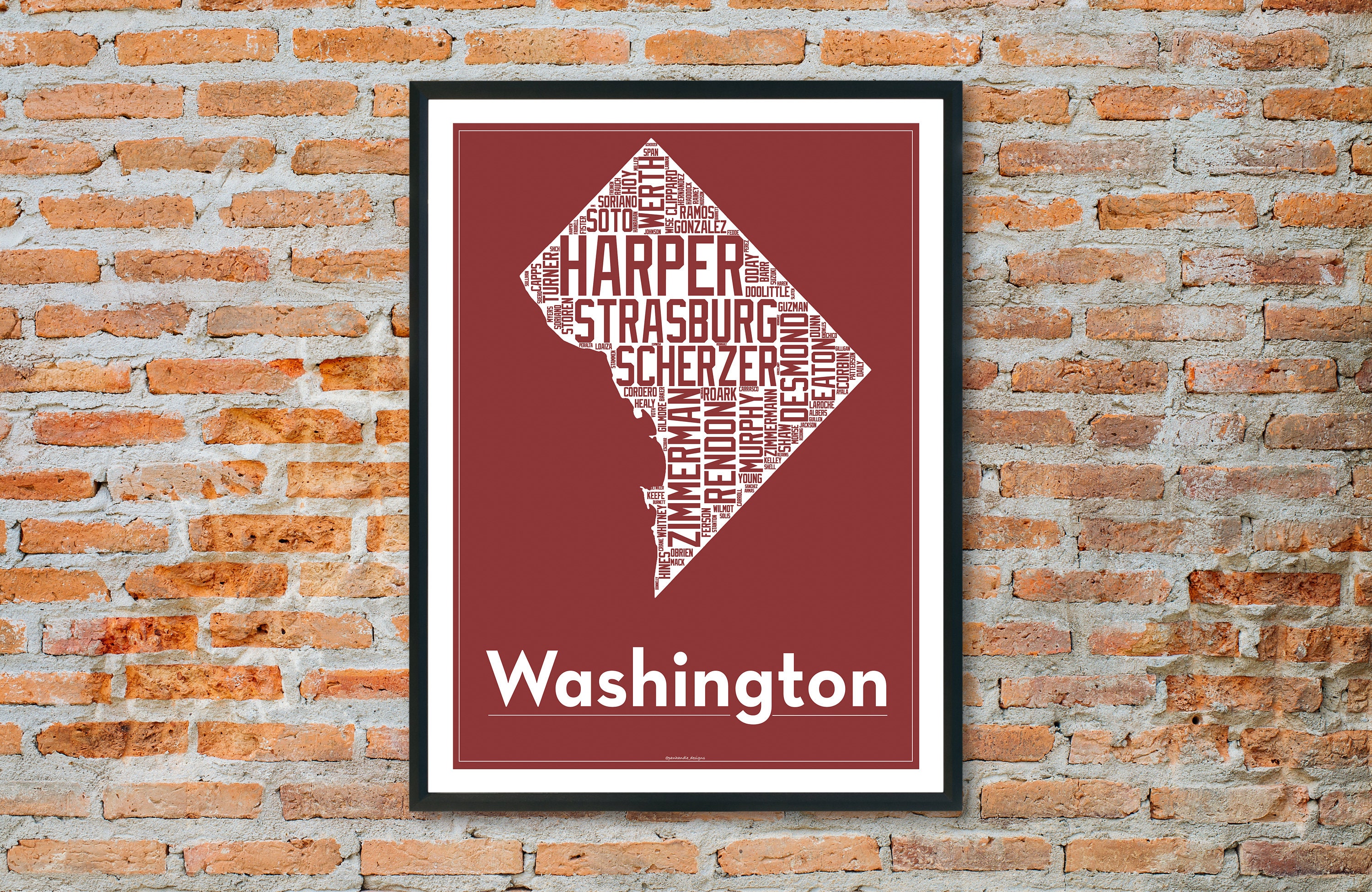 Washington Nationals Map Poster - Etsy