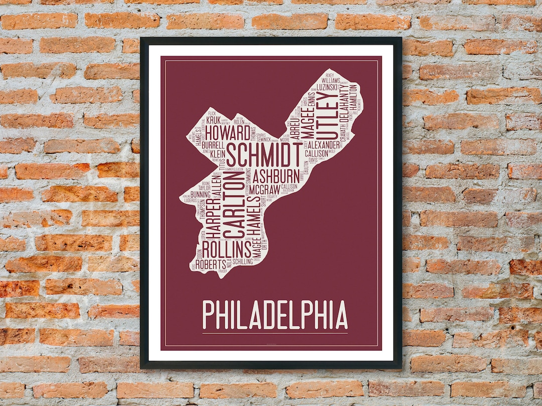 Philadelphia Phillies Map Poster - Etsy