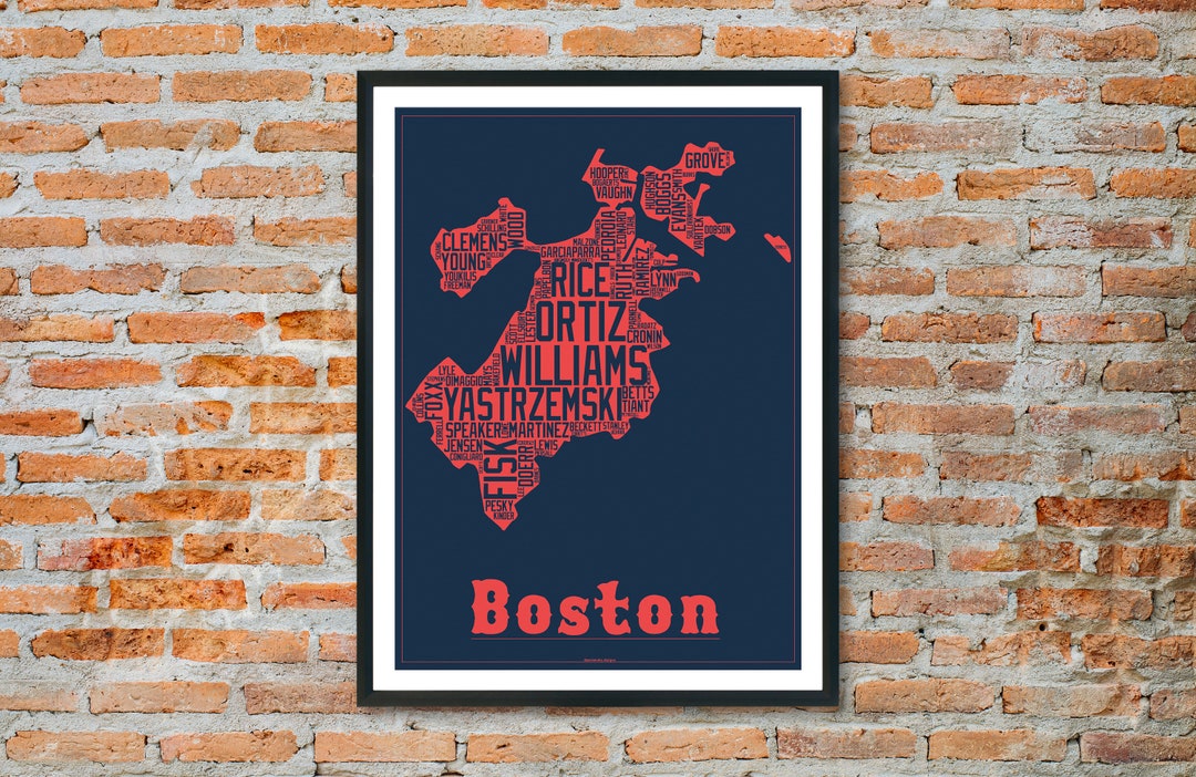 Boston Red Sox Map Poster - Etsy