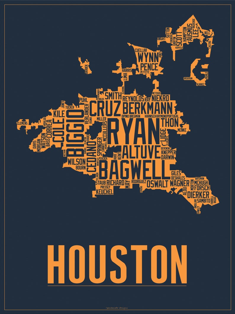 Houston Astros Map Poster - Etsy