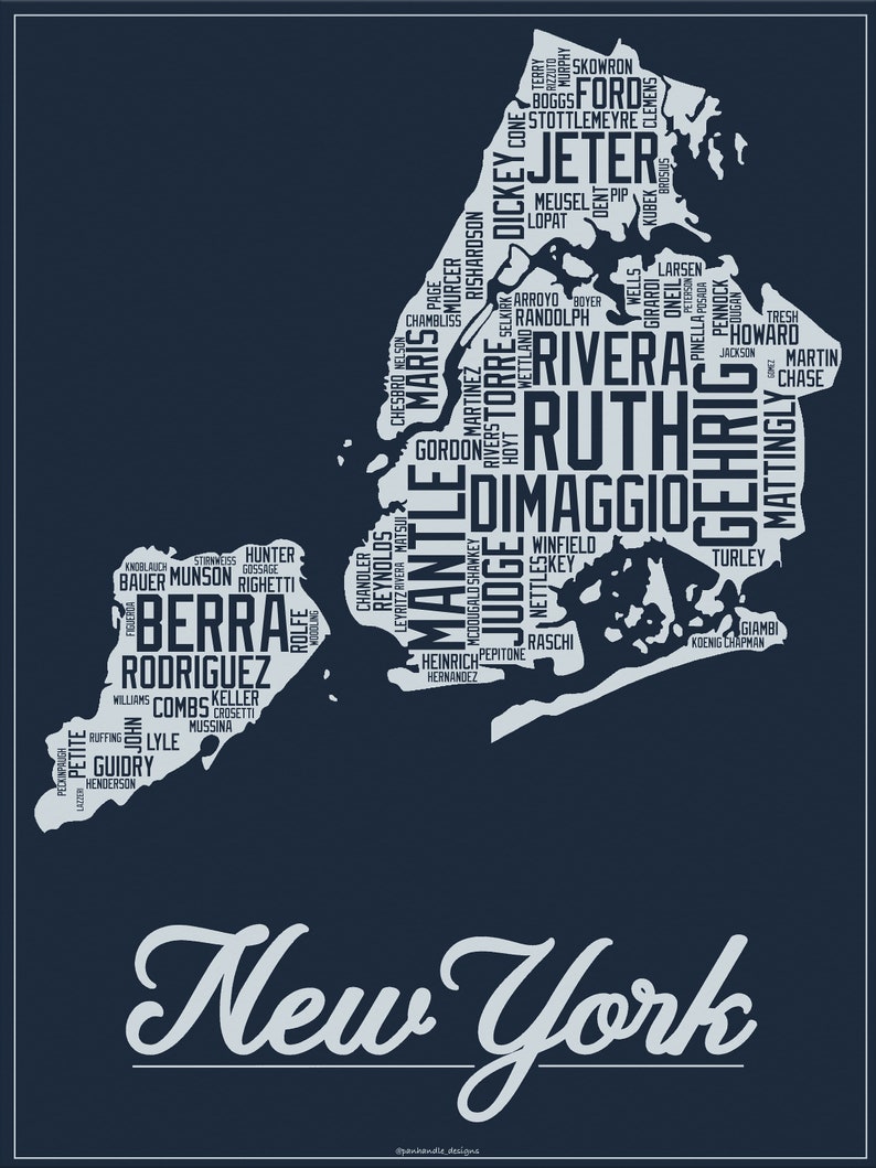 New York Yankees Map Poster - Etsy