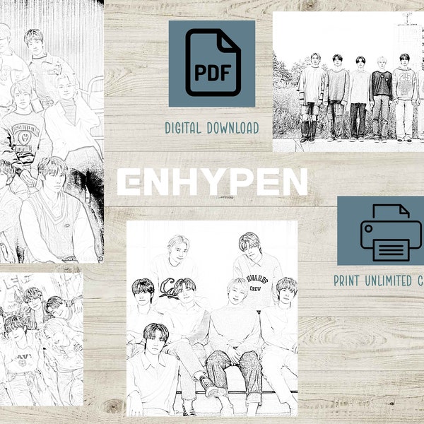 Enhypen Digital Coloring Page - Etsy Australia