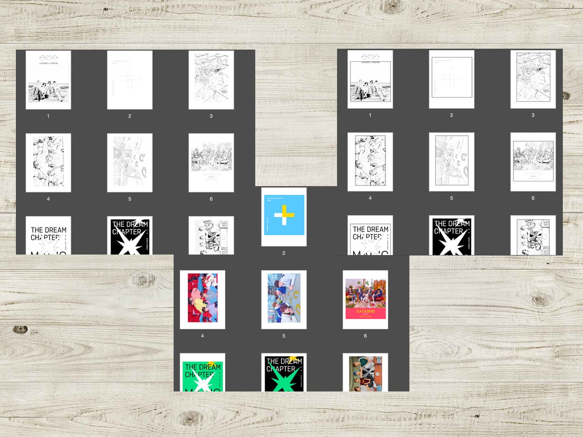 TXT Grayscale Coloring Book, 26 Kpop Coloring Pages, Digital Download ...