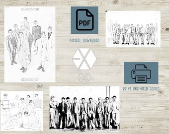 Exo Coloring Book - Etsy
