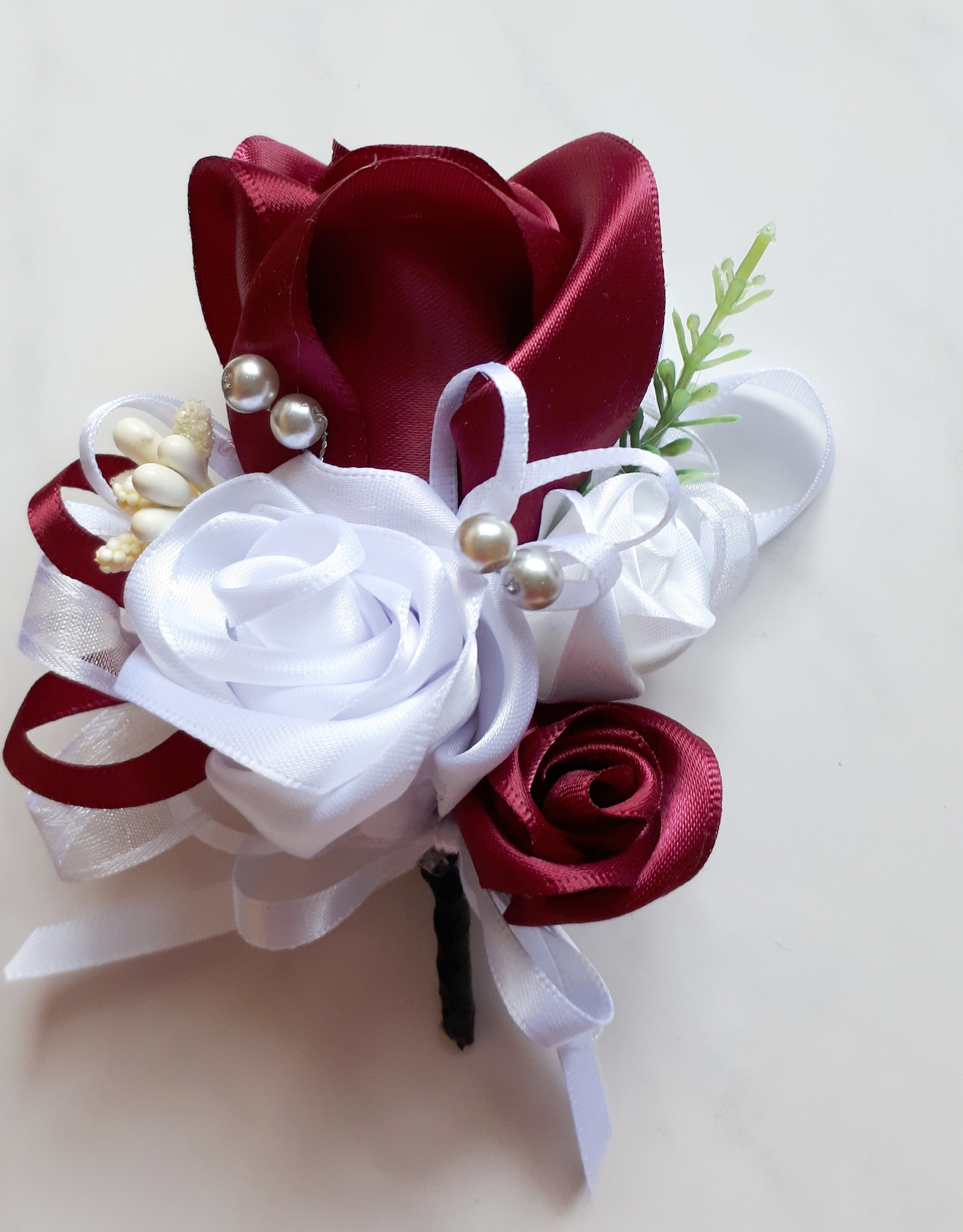 Buttonhole / Artificial Wedding Flowers/ Rose Boutonnieres / Grooms ...