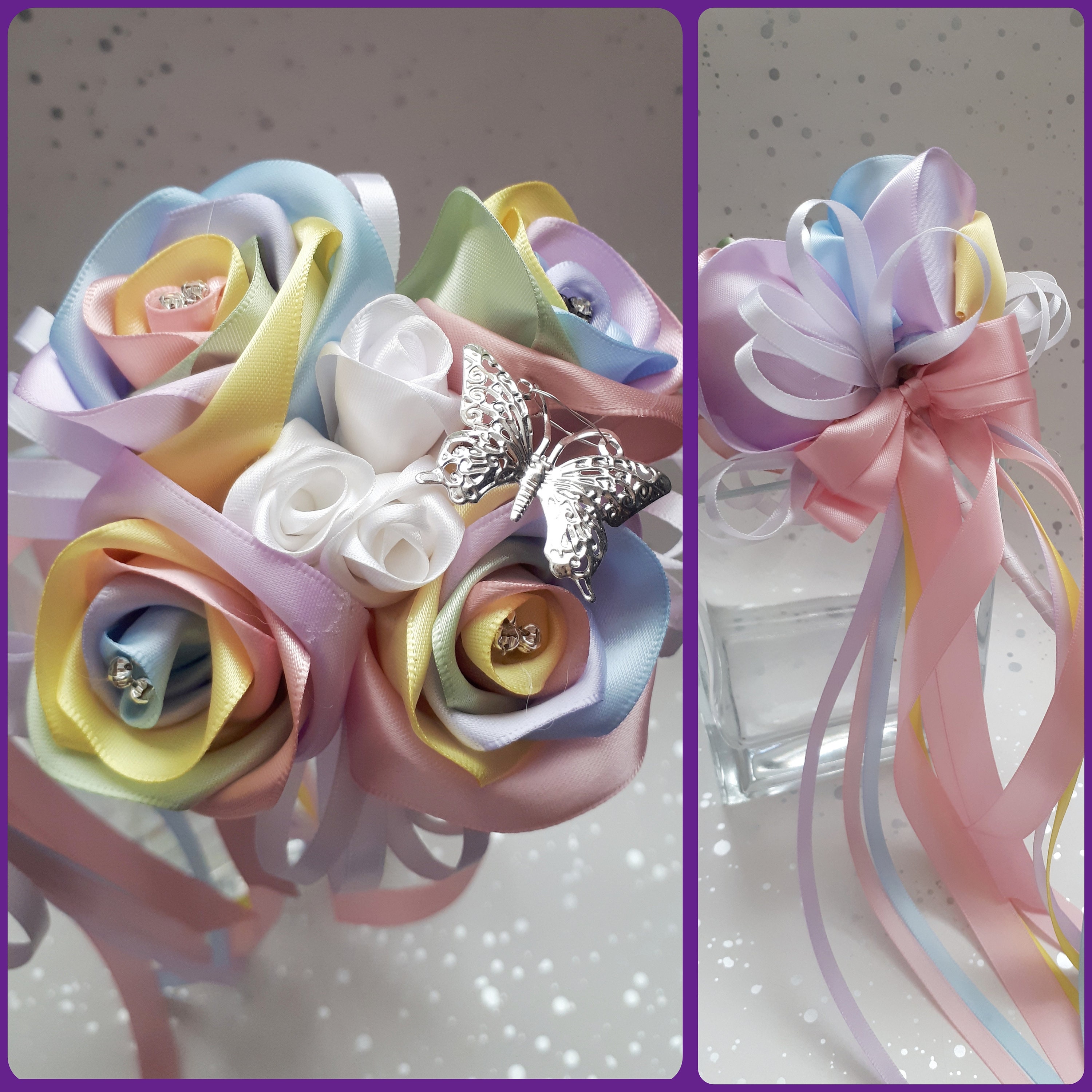 Flower Girl Wand, Rose Flower Girl Wand, Pastel Rainbow Wedding Wand - Etsy