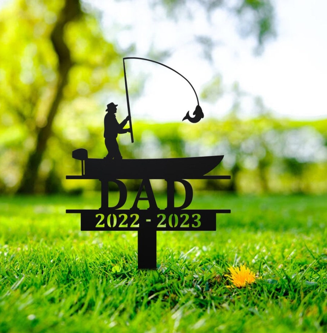 Custom Fishing Memorial Stake Fishing Memorial Gift Metal - Etsy