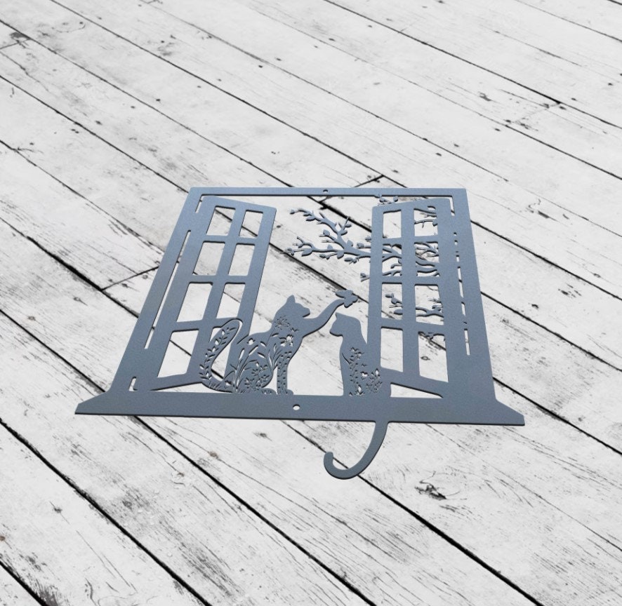 Cats in Window Wall Art Cat Metal Wall Art Cat Decor Cat - Etsy