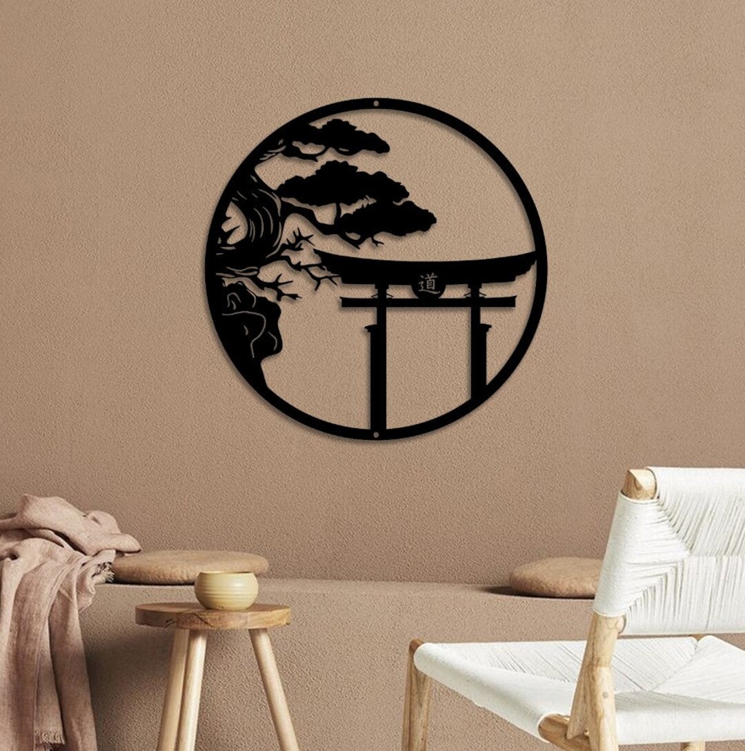 Japanese Metal Wall Art Bonsai Tree Metal Art Cherry Blossom - Etsy