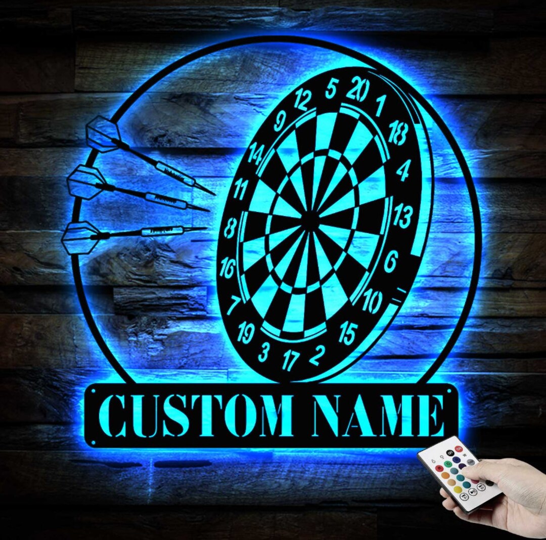 Custom Dartboard Metal Sign Wall Art With Led Lights - Etsy