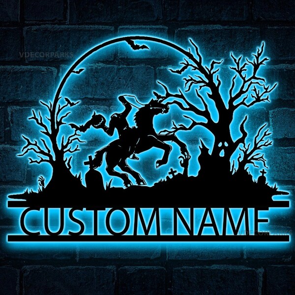 Headless Horseman Led Sign - Etsy