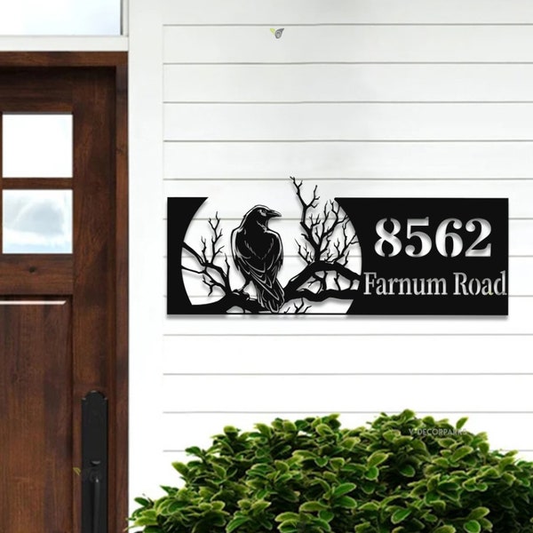 Raven Crow House Number - Etsy