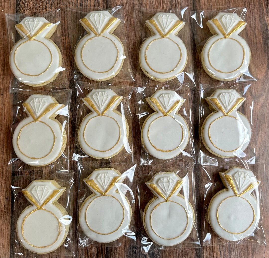 Decorated Ring Cookies, Engagement Party, Bridal Party, Iced Ring ...