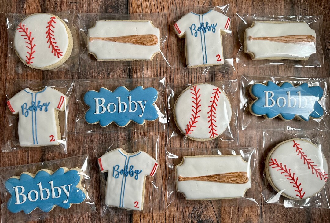 Baseball Themed Decorated Sugar Cookies/birthday - Etsy