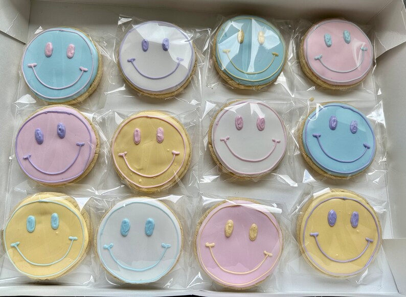 Classic Smiley Face Cookies Smiley Cookies Birthday Cookies - Etsy